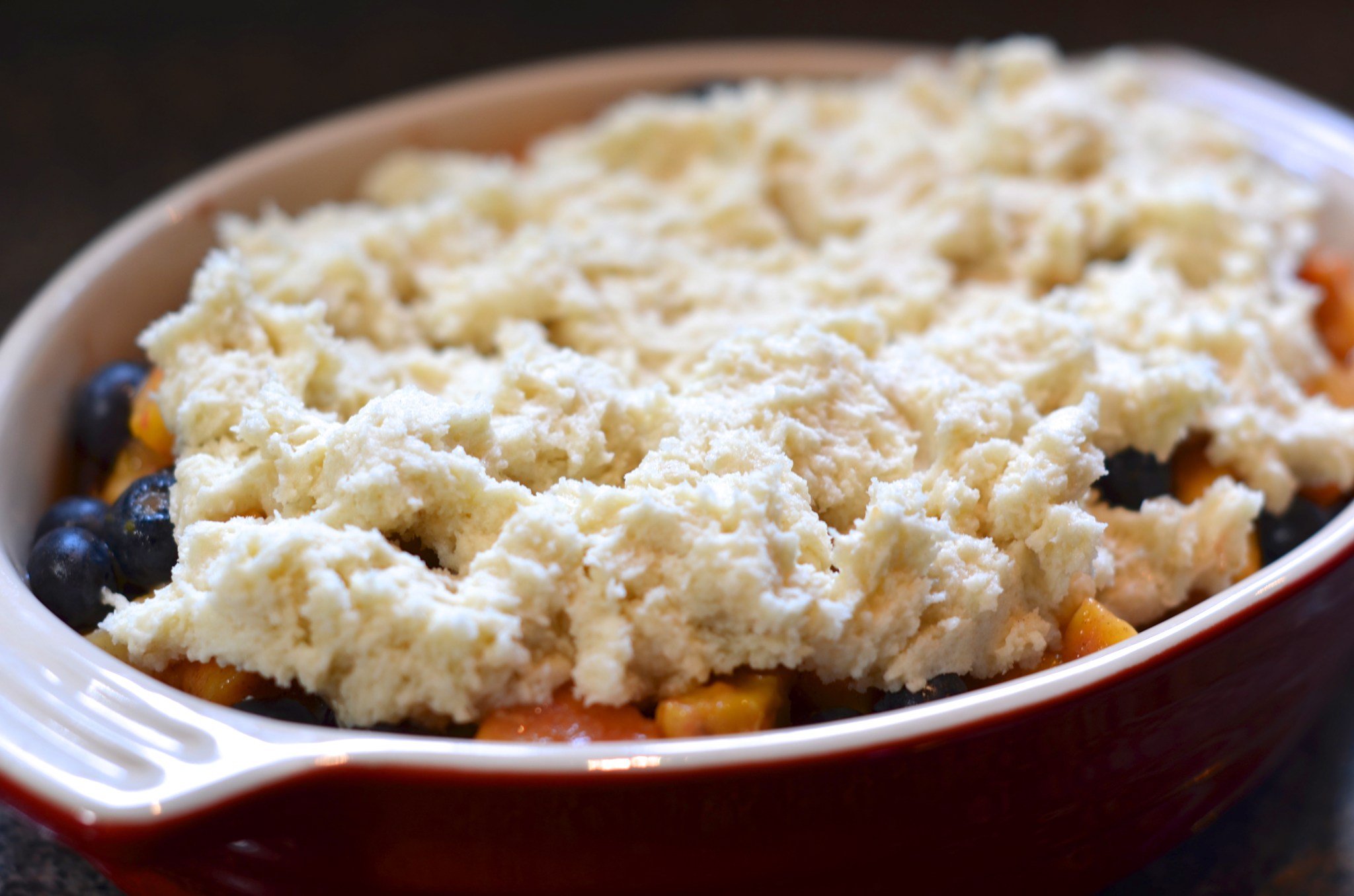 Emergency Dessert {blueberry and peach cobbler} | Jokes and Snacks